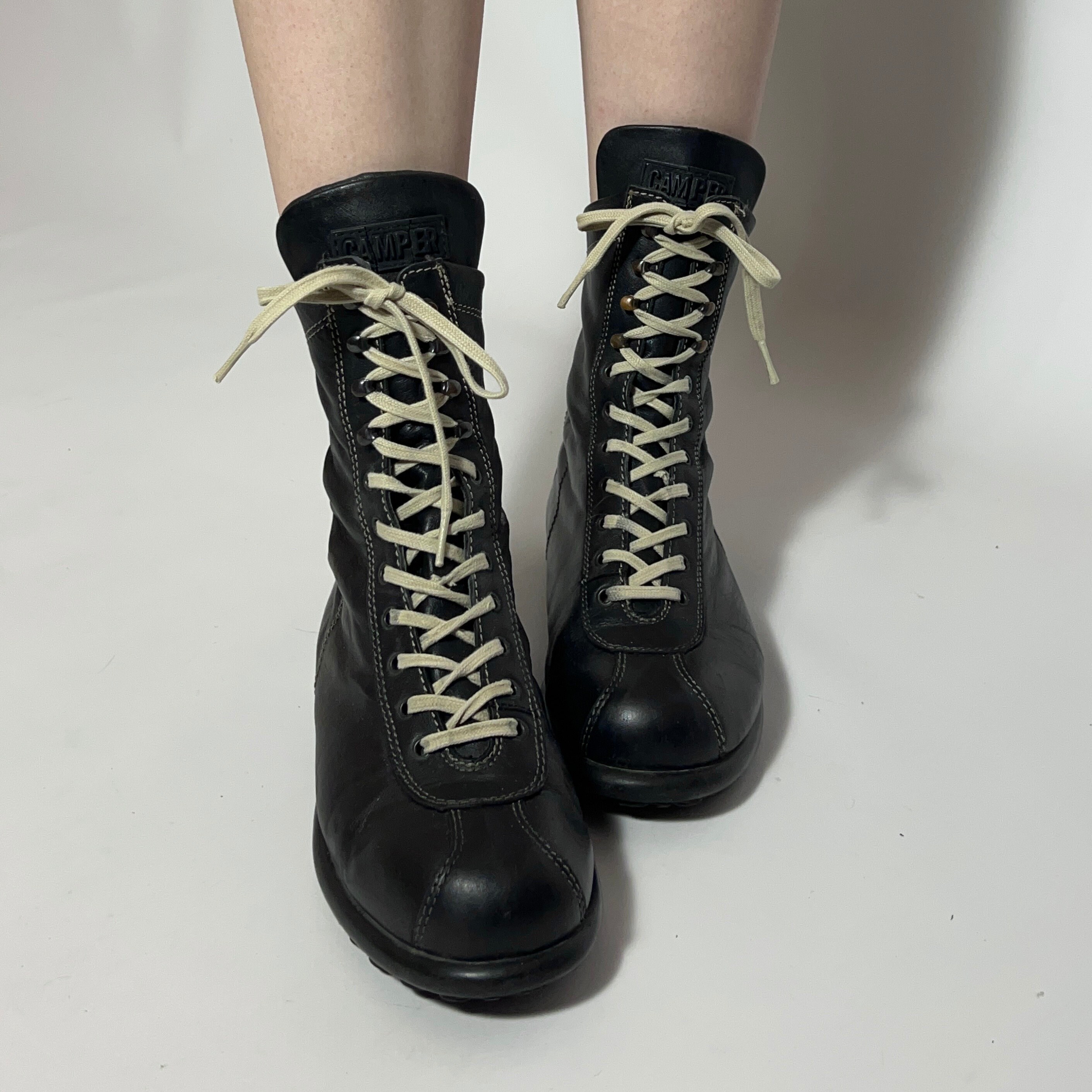 Y2k Archive Leather Boots Camper - Etsy