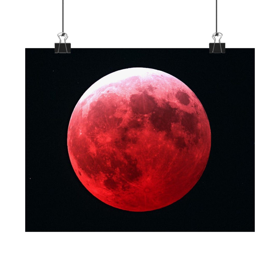 Blood Moon Poster Matte Horizontal Poster | Lunar Eclipse Wall Art - Etsy