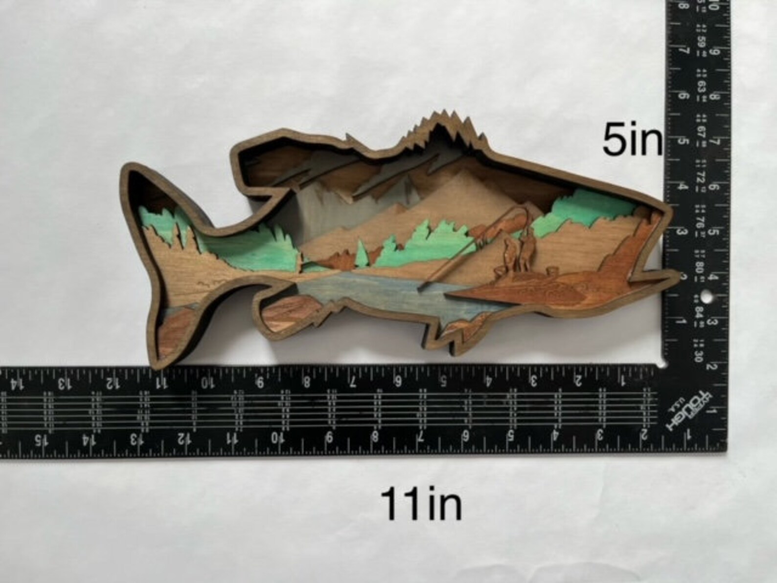 Fish Layered 3D Art Decor, Fathers Day Gift, Man Cave Decor, Fishing ...