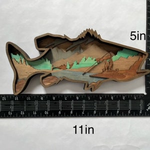 Fish Layered 3D Art Decor, Fathers Day Gift, Man Cave Decor, Fishing ...