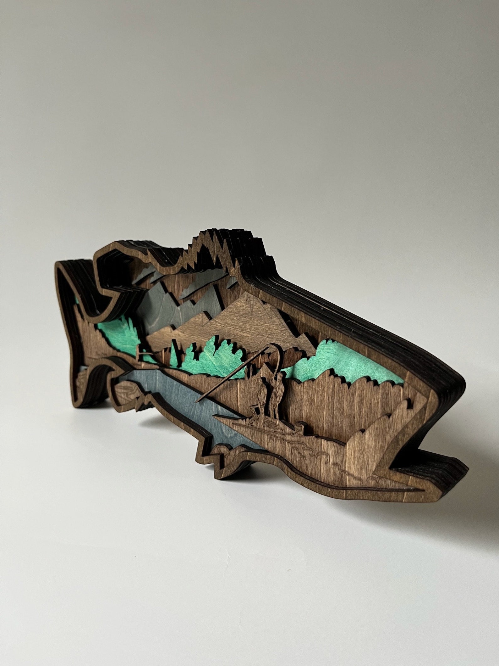 Fish Layered 3D Art Decor, Fathers Day Gift, Man Cave Decor, Fishing ...