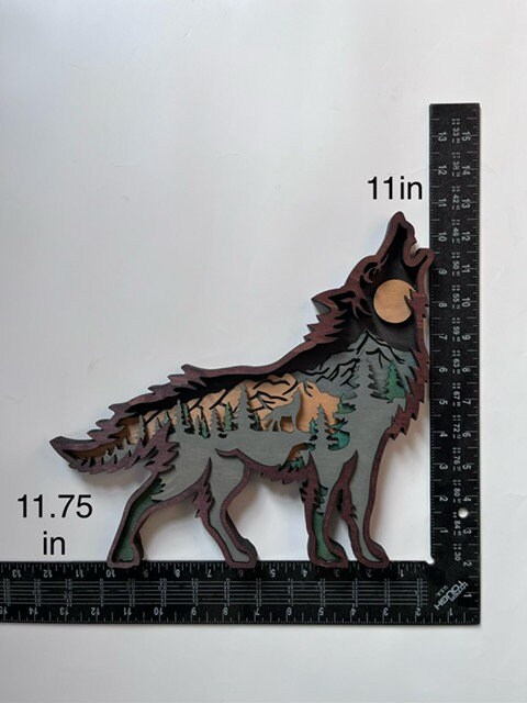 Wolf Layered 3D Wood Art, Wolf Home Decor, Wolf Father's Day Gift, Wolf ...