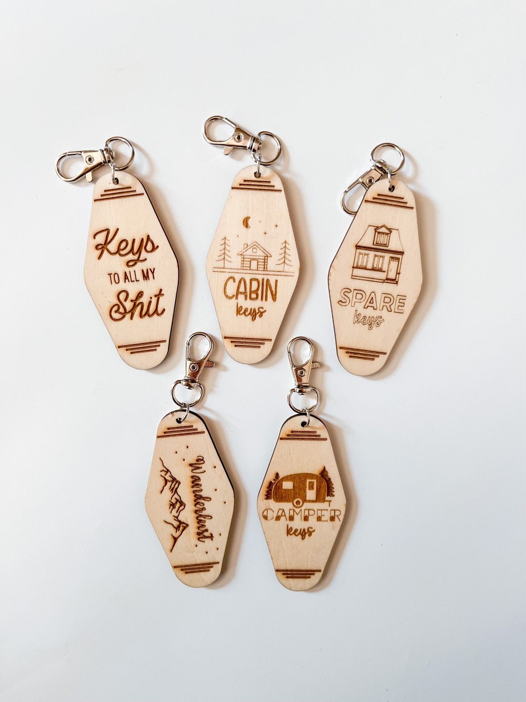 Retro Wood Keychain, Cabin Keychain, Spare Keys Keychain, Camper Keys ...