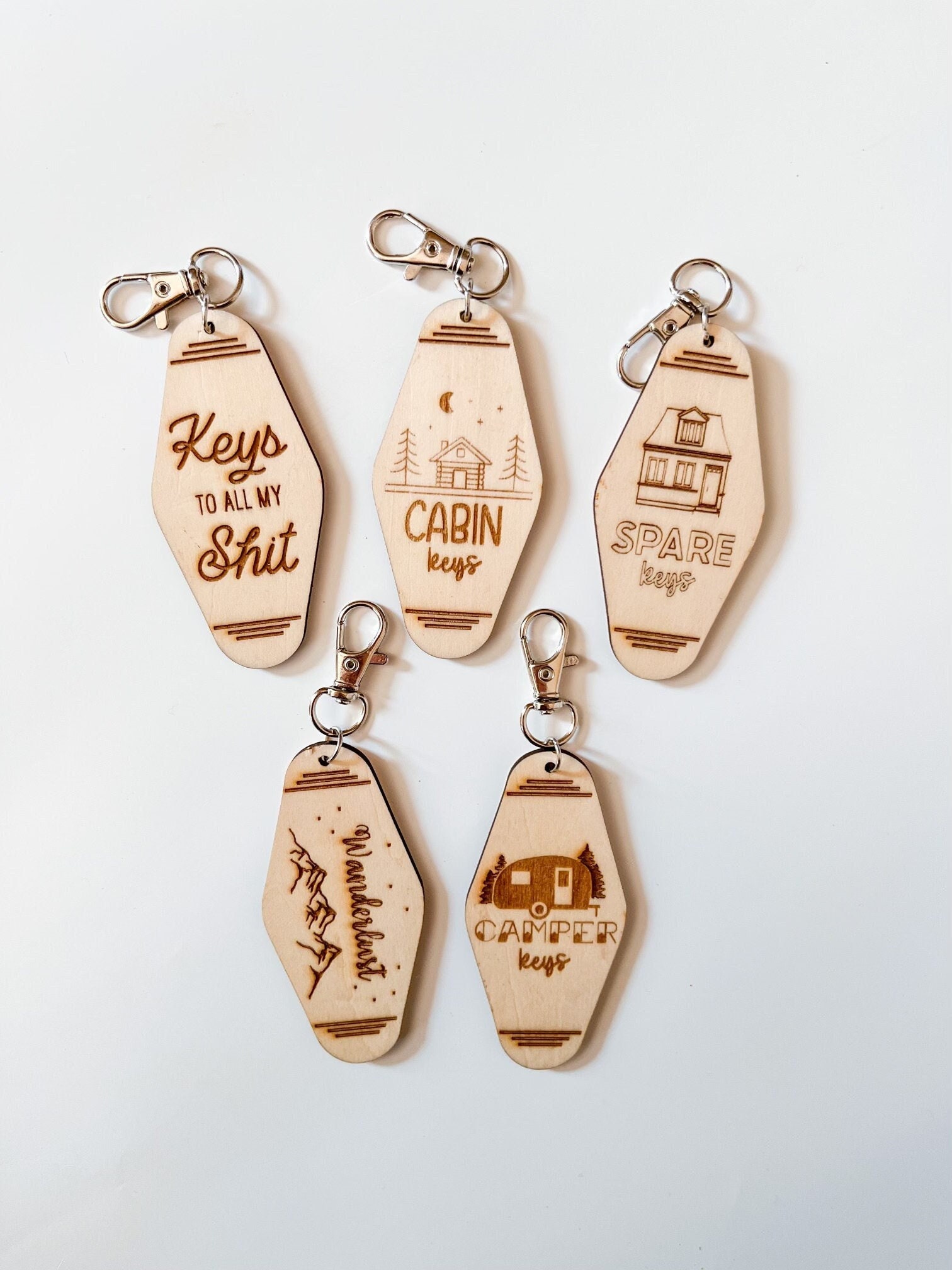 Retro Wood Keychain, Cabin Keychain, Spare Keys Keychain, Camper Keys ...
