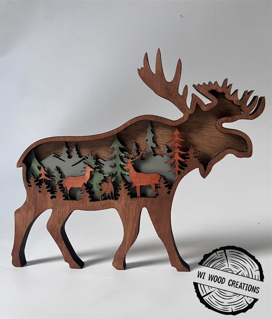 Moose Layered 3d Art, Home Decor, Fathers Day Gift, Hunting Gift, Man ...