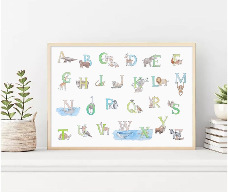 Large Colouring Animal Alphabet Poster for Children - Etsy