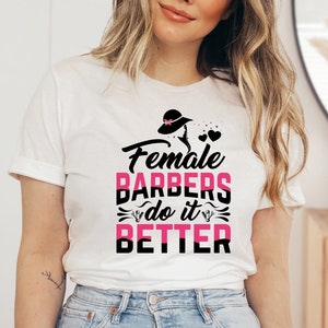 Female Barber Shirt Barber Tee Shirt Funny Barber Shirt Hair Salon ...