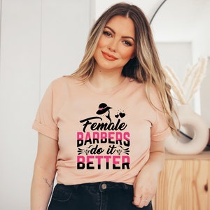 Female Barber Shirt Barber Tee Shirt Funny Barber Shirt Hair Salon ...