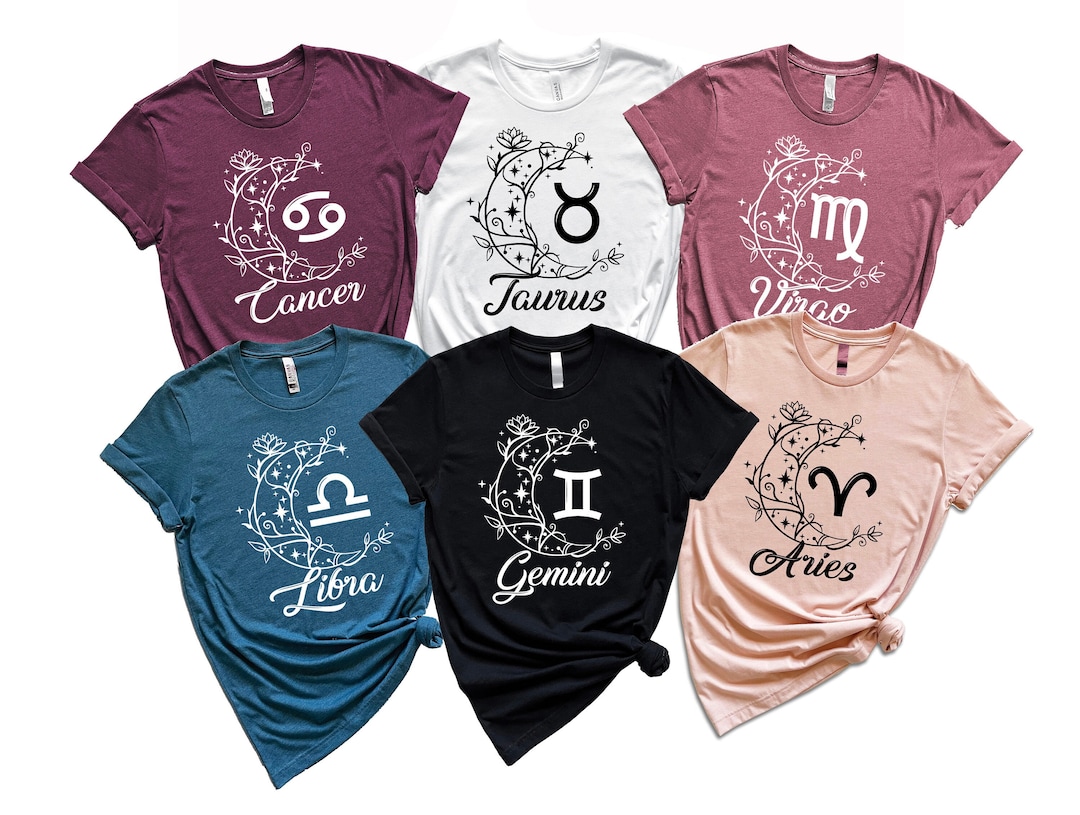 Zodiac Shirts, Zodiac Gifts, Leo Shirt, Libra Shirt, Cancer Shirt ...