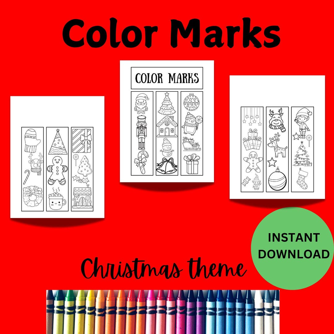 Christmas Coloring Bookmarks for Kids: Holiday Activity (printable) - Etsy