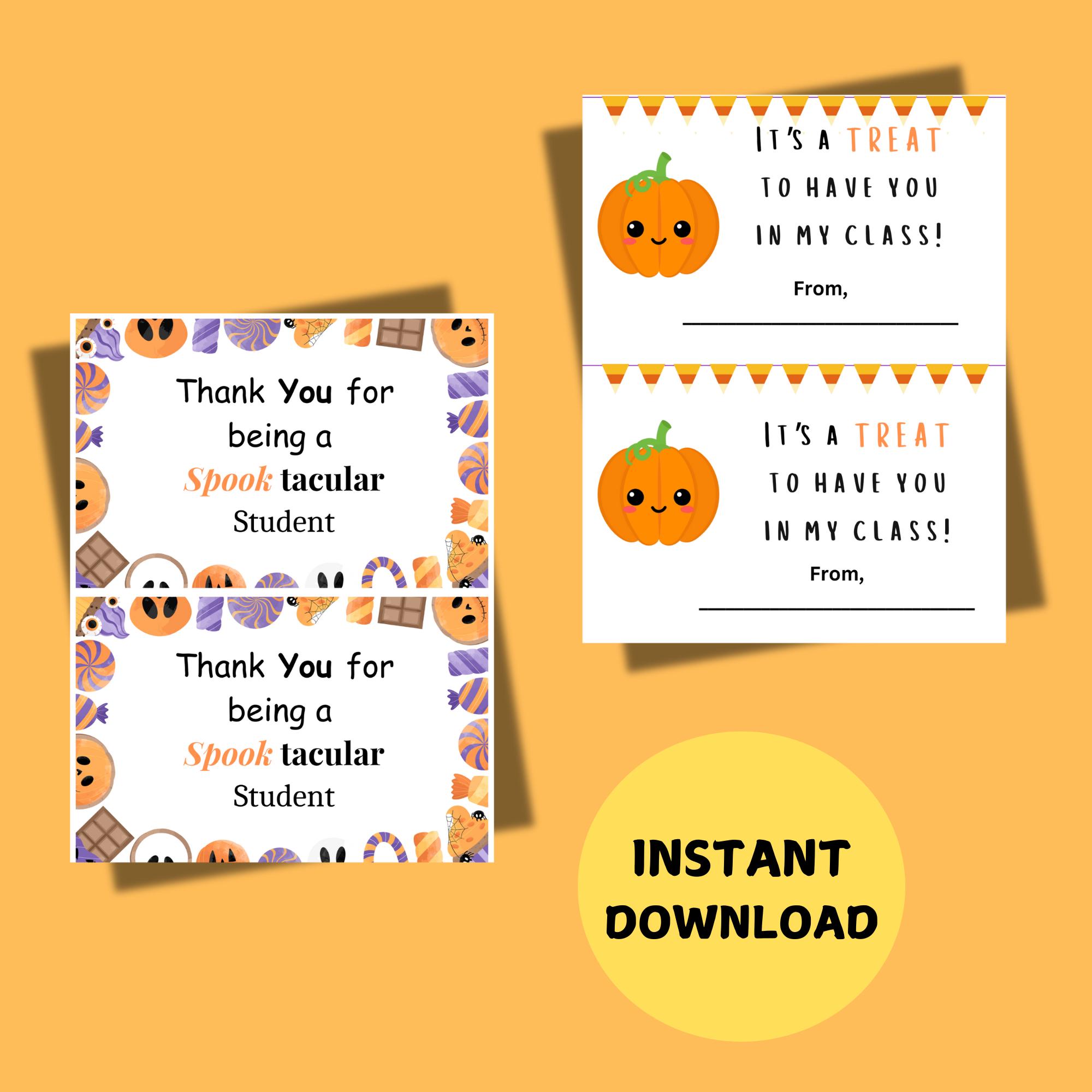 Halloween Teacher Notes: Positive Student Communication Cards (PDF ...