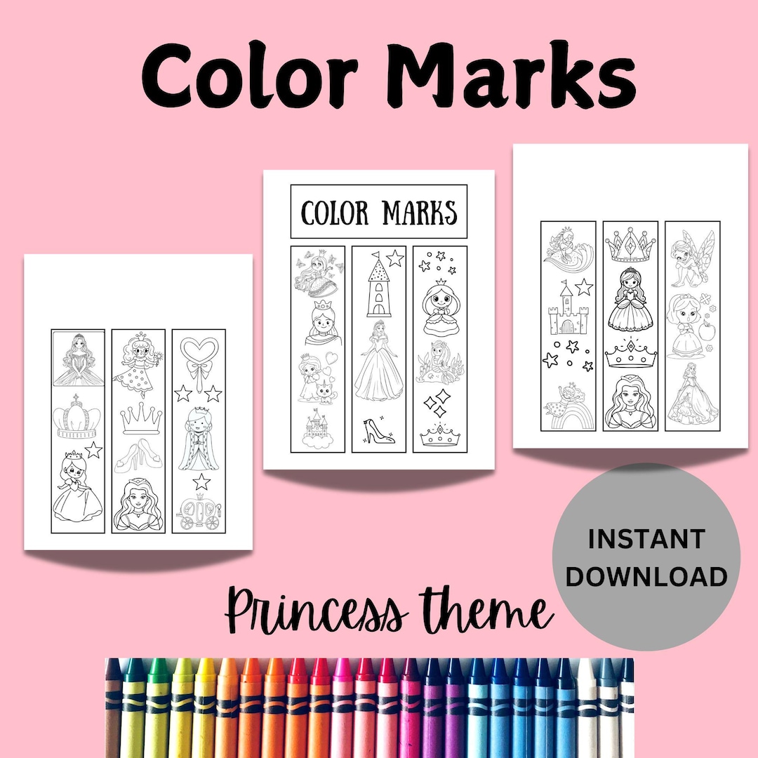 Color Your Own Princess Bookmarks for Kids,children Crafts, Kid ...