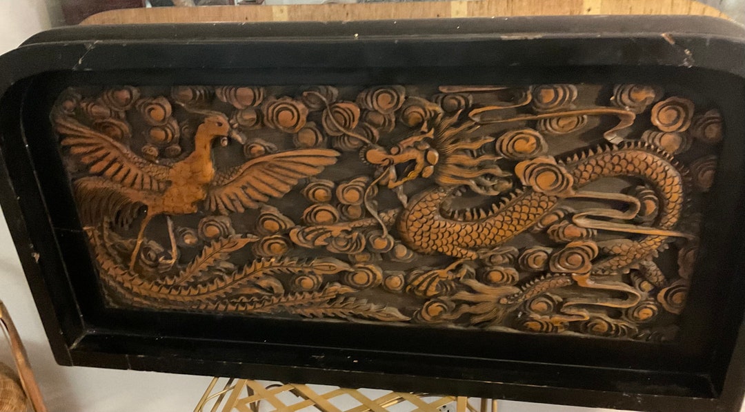 Antique Chinese Wall Hanging Fowl and Dragons. - Etsy
