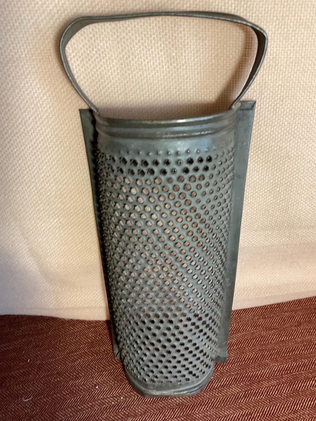 Antique Half Round Stamped Metal Cheese Grater Country Primitve Decor ...