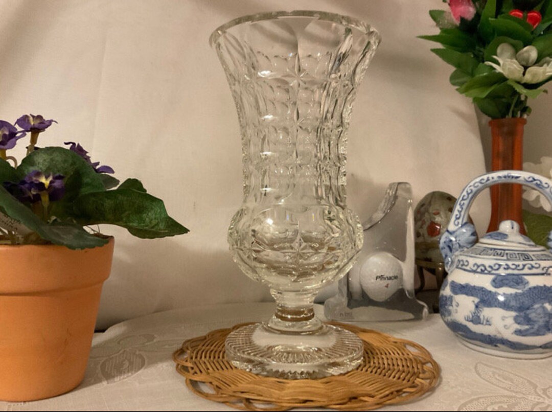 Hand Cut 1960s Block Pattern Heavy Vintage Leaded Glass. - Etsy