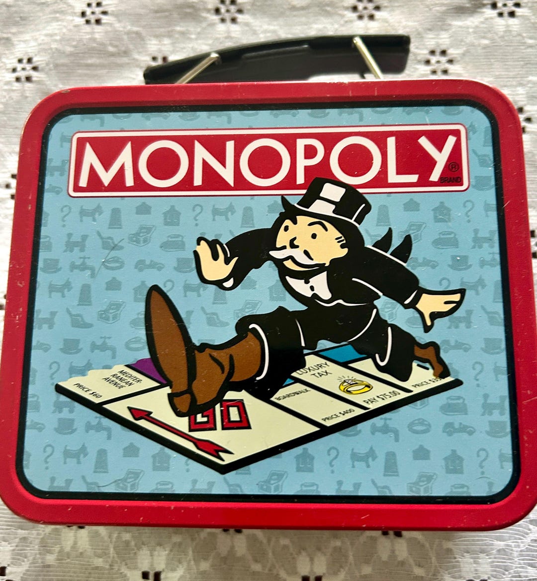 Vintage 1997 Hasbro Monopoly Mini Metal Lunchbox Candy Tin Collectible ...