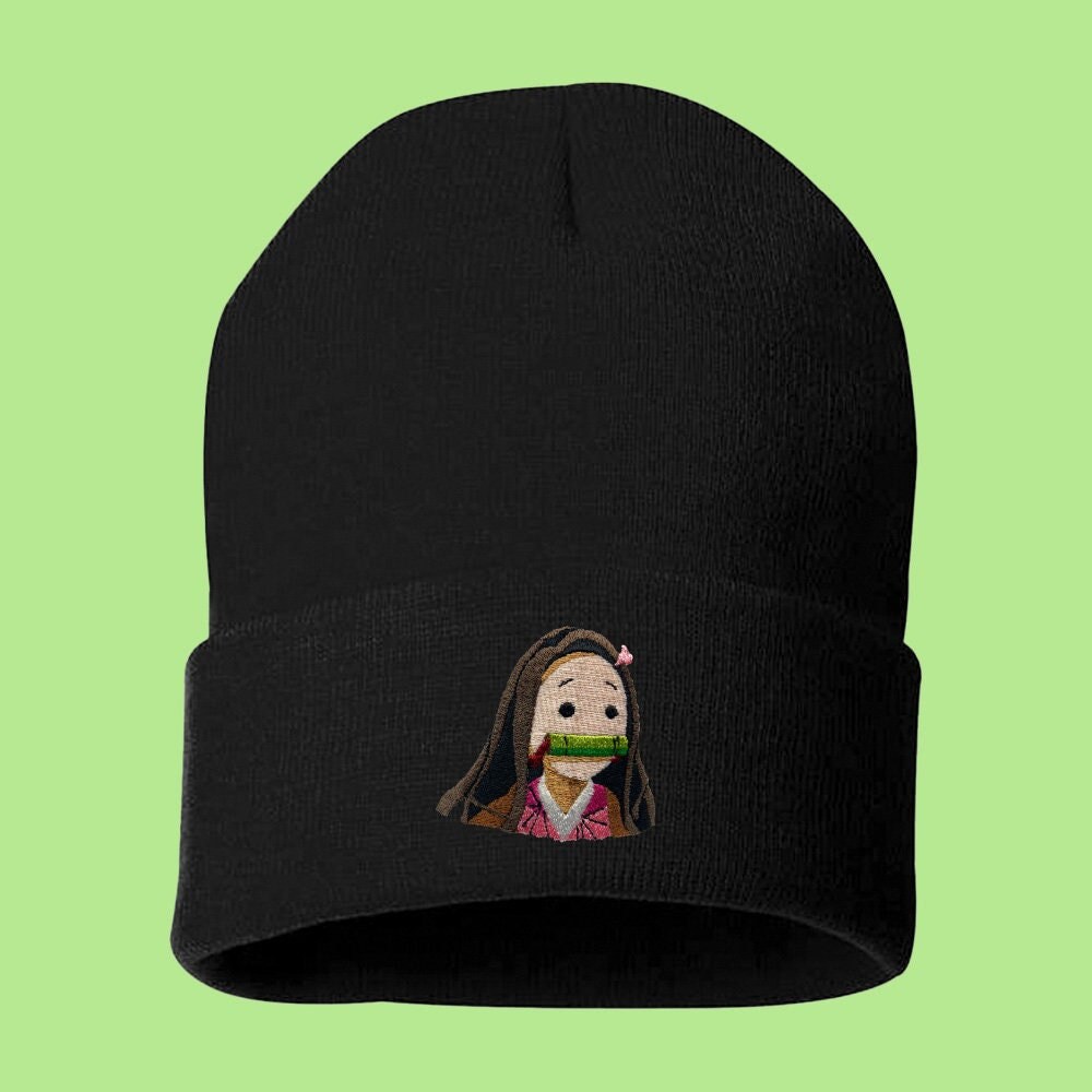 Nezuko Drip Demon Slayer Embroidered Beanie Made in USA - Etsy