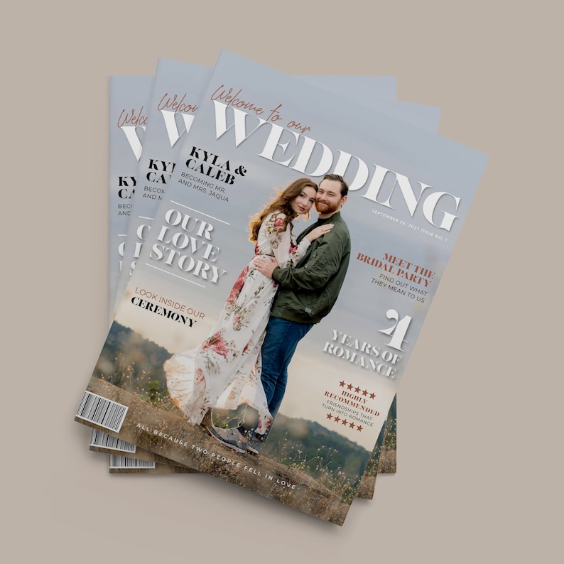 CUSTOM Magazine Wedding Program - Etsy