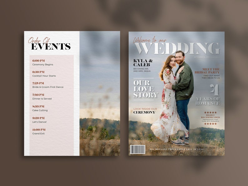 CUSTOM Magazine Wedding Program - Etsy