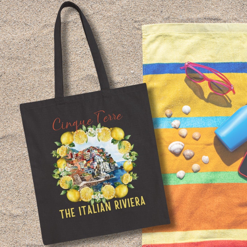 Cinque Terre Italy Tote Bag, Riomaggiore Travel Souvenir, Monterosso ...