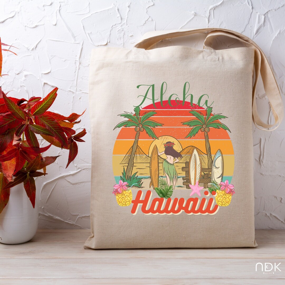 Vintage Hawaii Tote Bag, Retro Aloha Honeymoon Bag, Hawaii Travel Bag ...