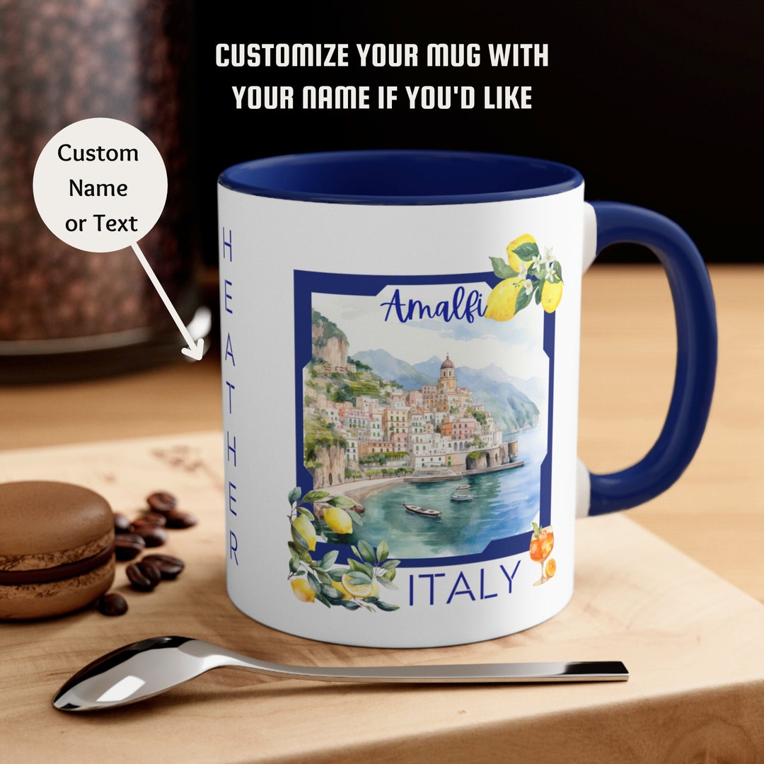 Amalfi Coast Italy Coffee Mug, Amalfi Travel Mug, Capri Vacation Mug ...