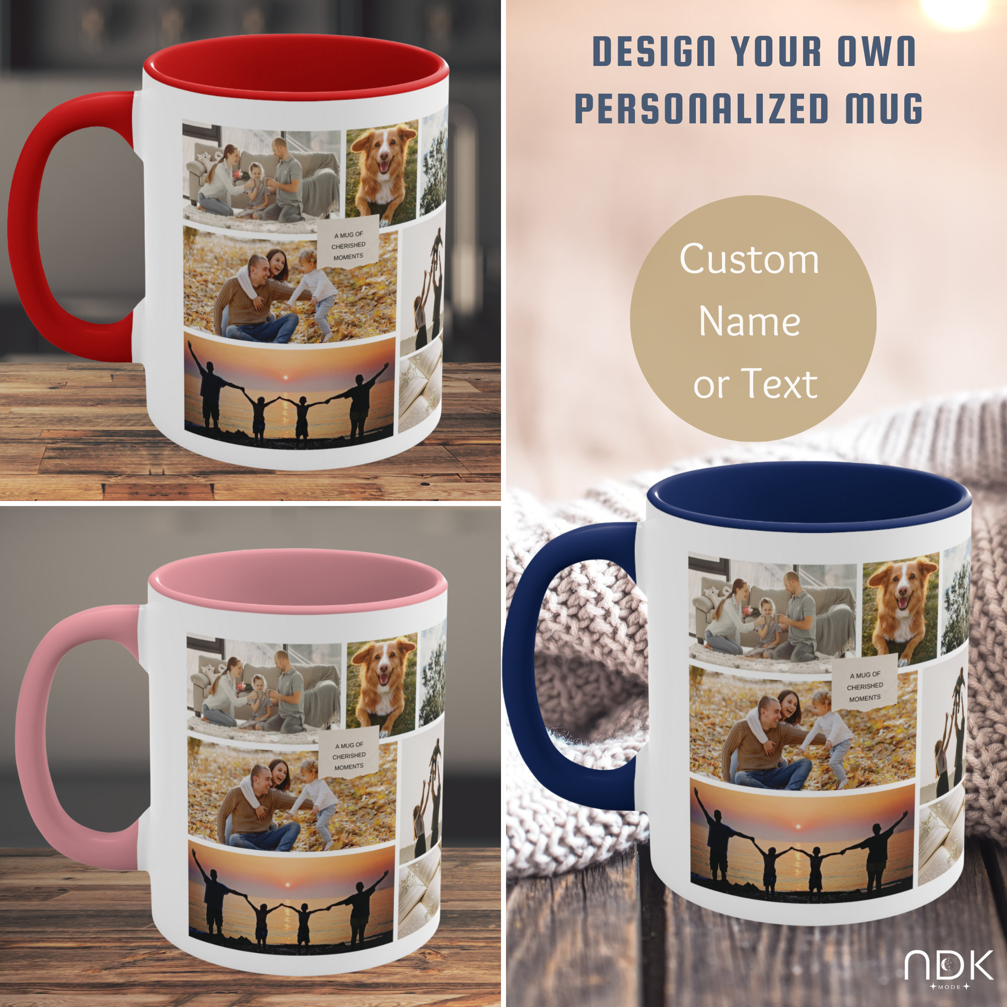 Photo Collage Mug Personalized, Custom Photo Print Mug, Birthday Vision ...