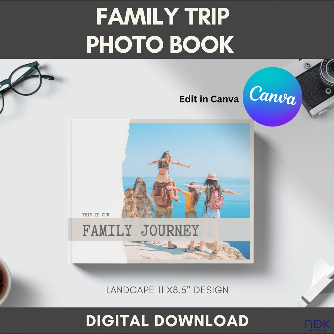 Family Vacation Photo Book Templates Canva Custom Photo Book - Etsy