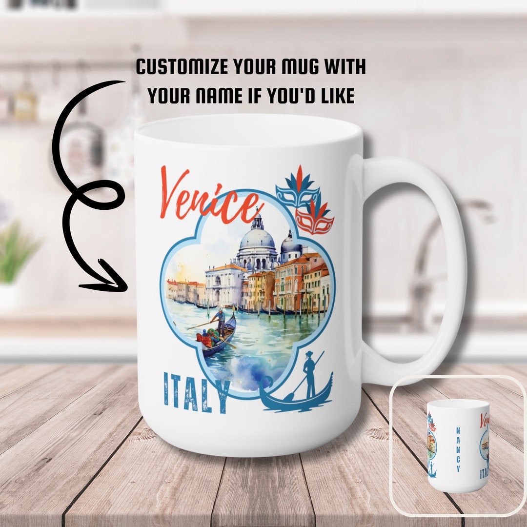 Venice Italy Mug, Rialto Bridge Mug, Venezia Watercolor Grand Canal Cup ...