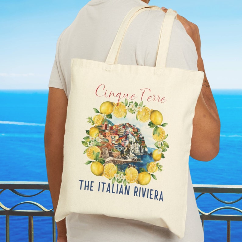 Cinque Terre Italy Tote Bag, Riomaggiore Travel Souvenir, Monterosso ...