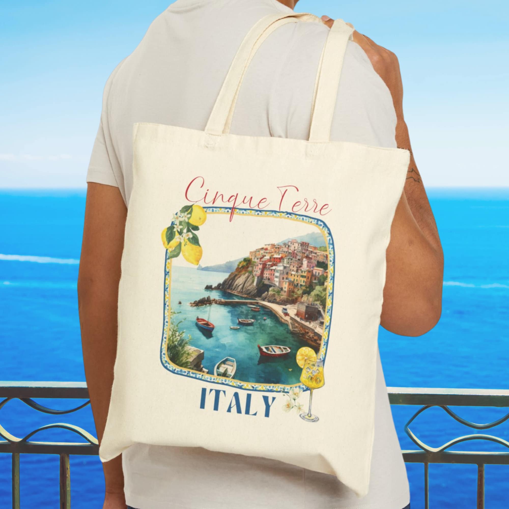 Cinque Terre Italy Tote Bag, Riomaggiore Travel Souvenir, Monterosso ...