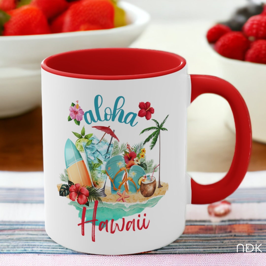 Vintage Aloha Hawaii Coffee Mug Personalized, Christmas Maui Tin Mug ...
