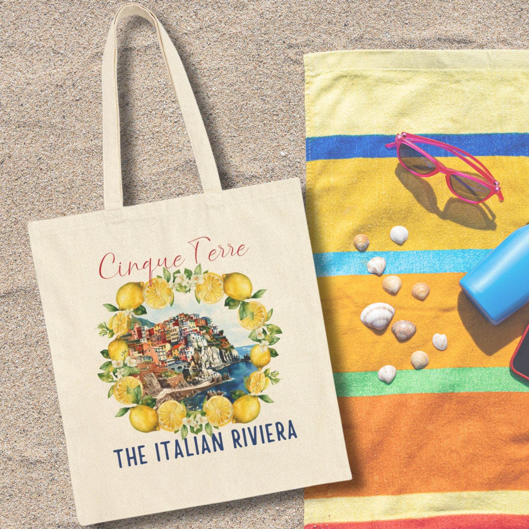 Cinque Terre Italy Tote Bag, Riomaggiore Travel Souvenir, Monterosso ...