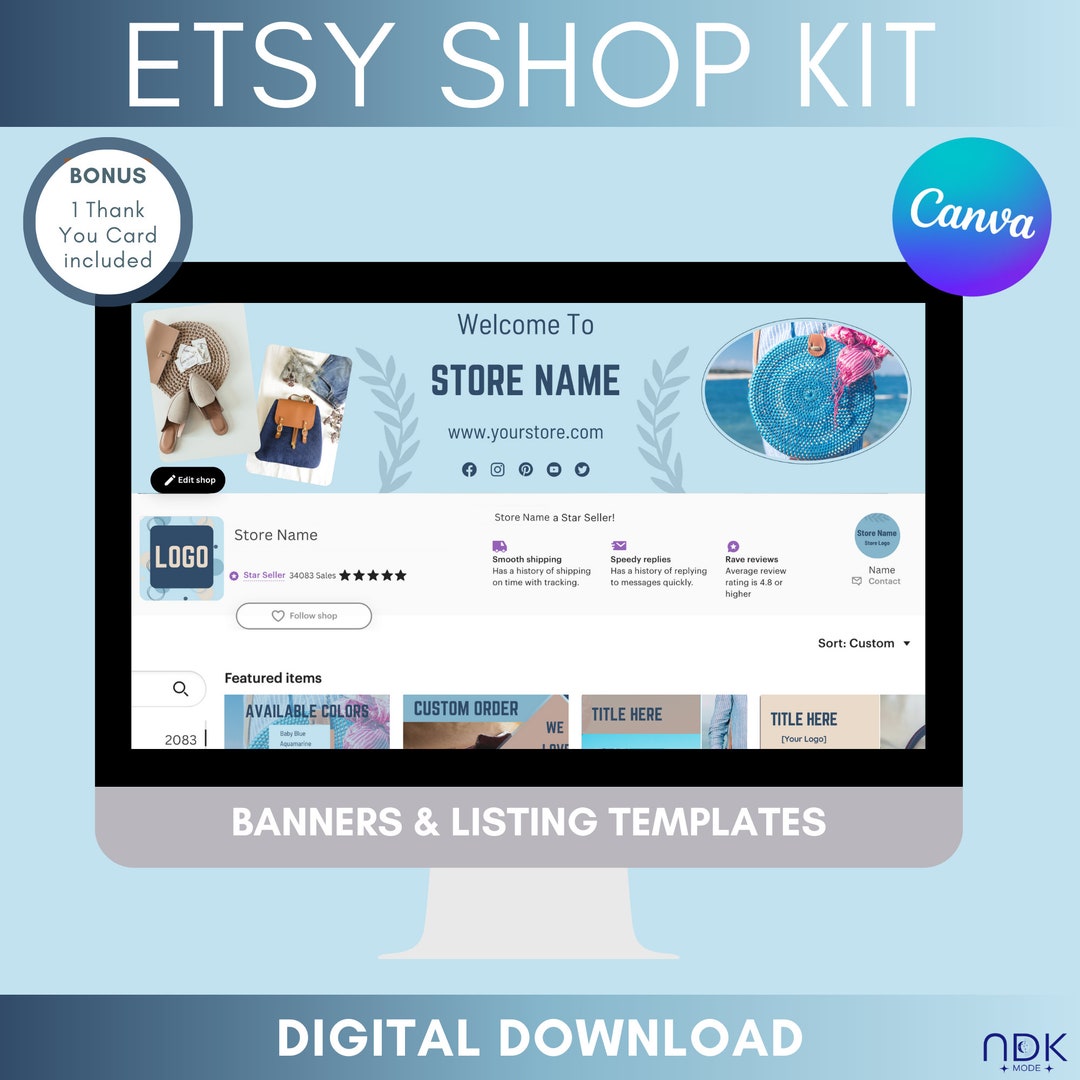 Etsy Shop Kit Templates Canva, Custom Etsy Shop Banners, Etsy Store ...