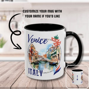 Venice Italy Mug, Rialto Bridge Mug, Venezia Watercolor Grand Canal Cup ...