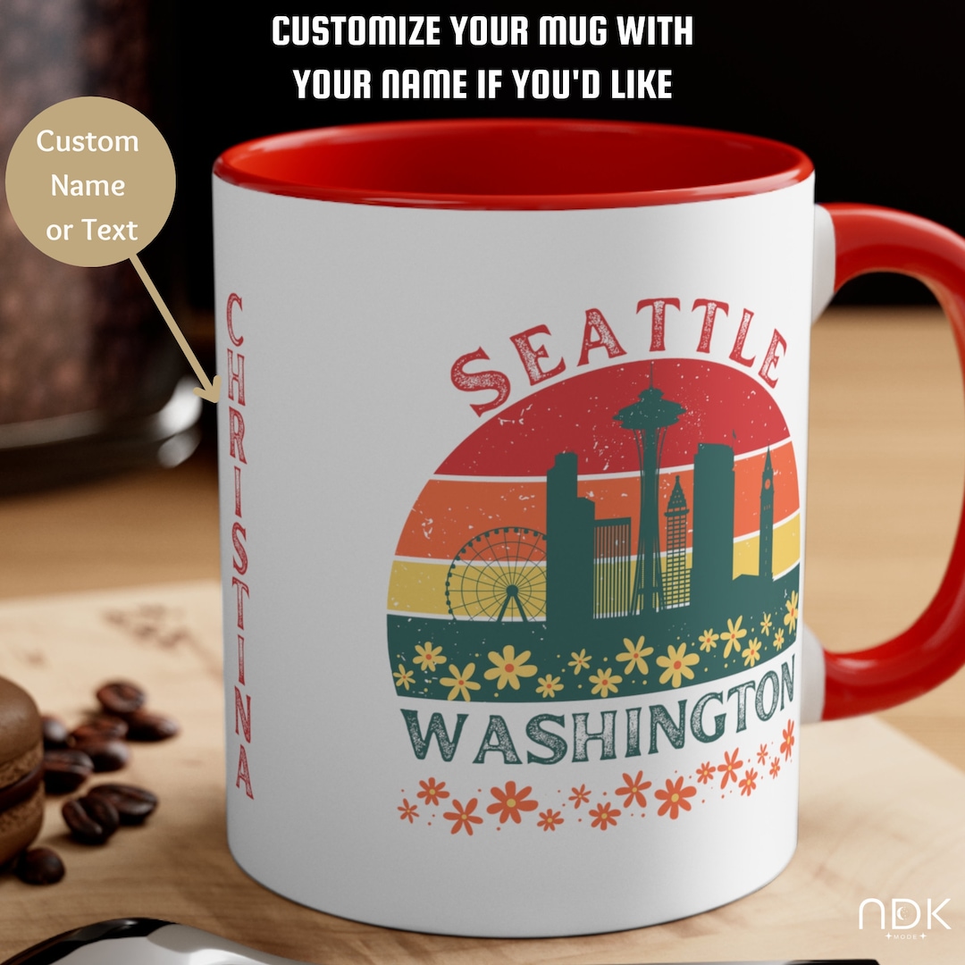 Seattle Coffee Mug Personalized, Essential Seattle Travel Mug, Vintage ...