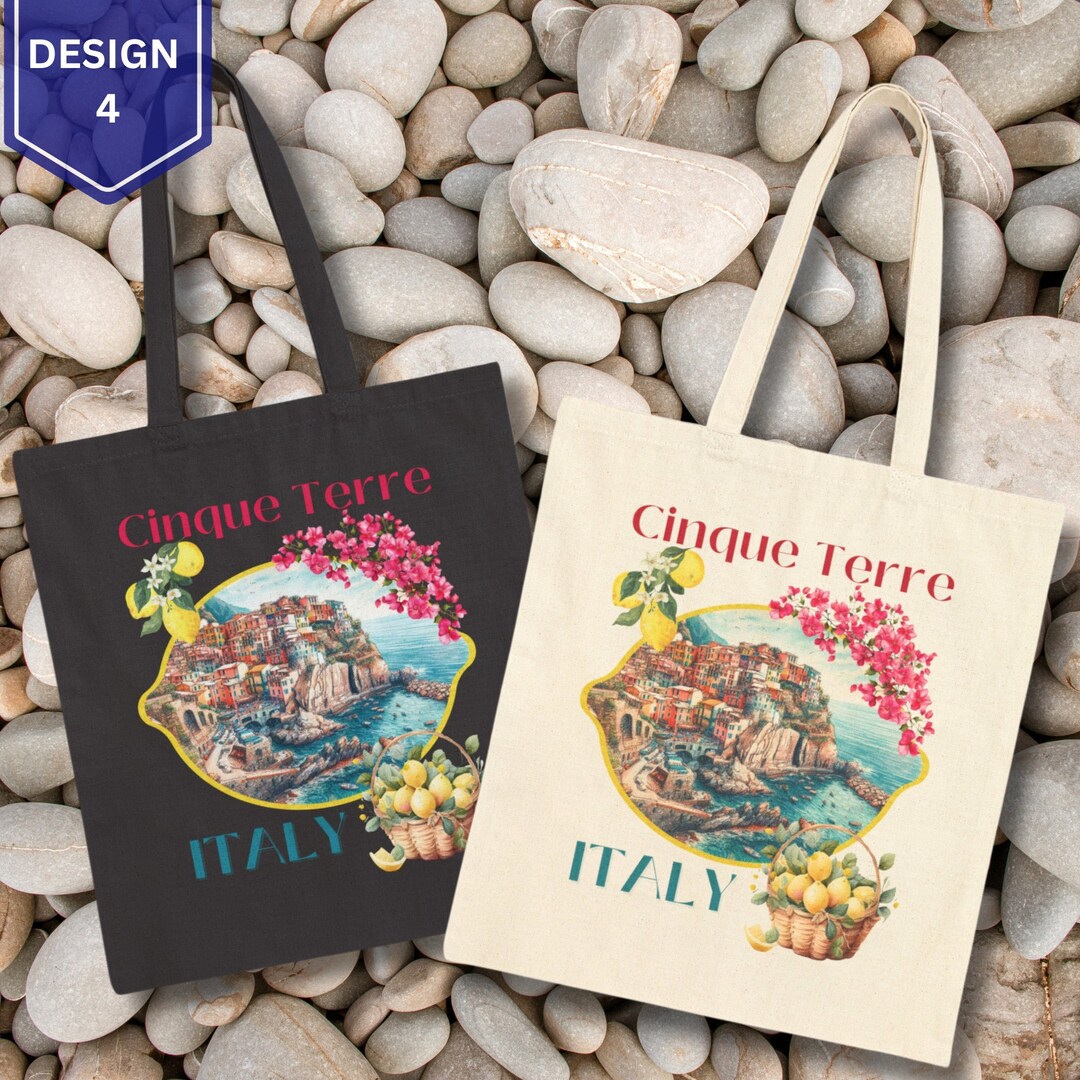 Cinque Terre Italy Tote Bag, Riomaggiore Travel Souvenir, Monterosso ...