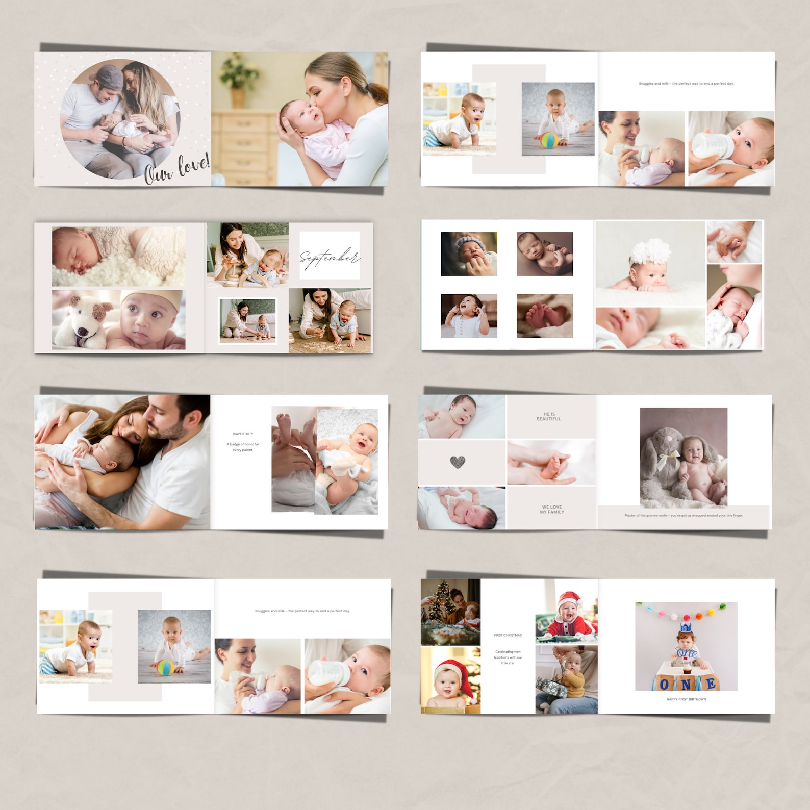 Unisex Baby Photo Album Template Canva, Photographers Baby Photo Book ...