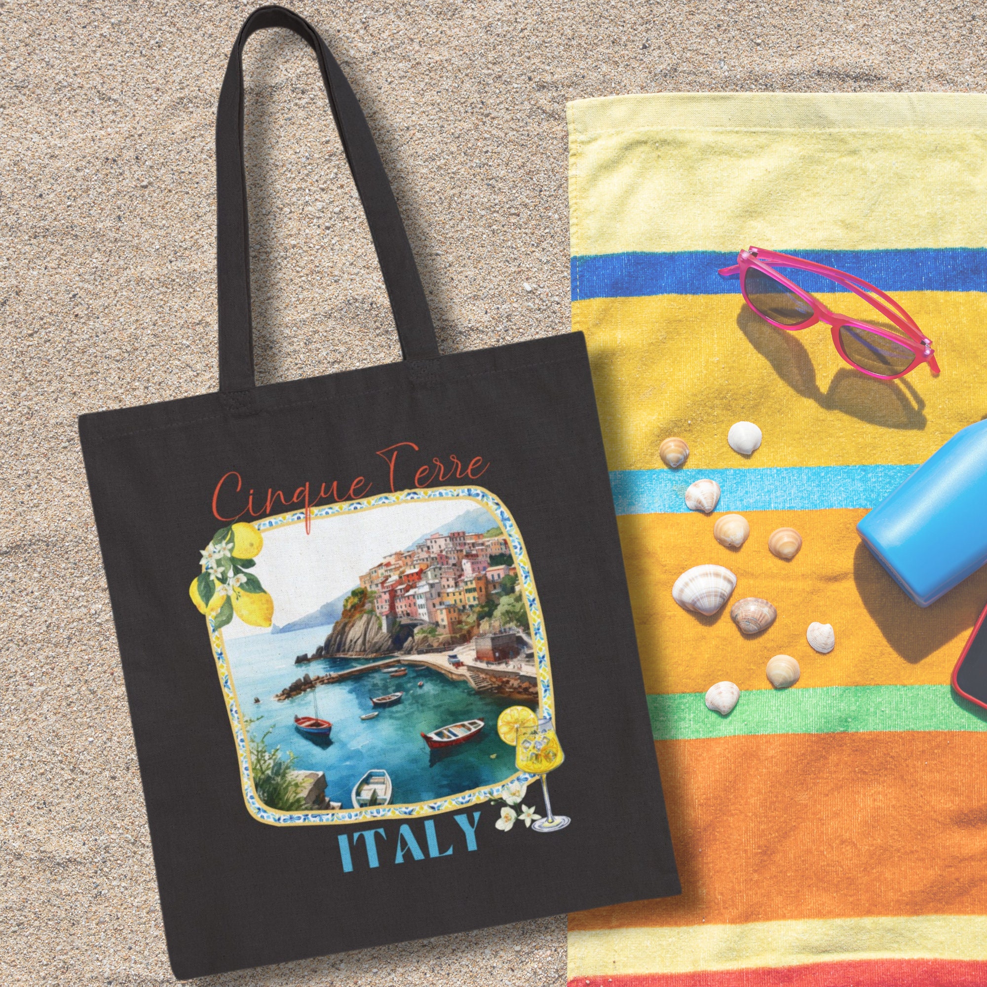 Cinque Terre Italy Tote Bag, Riomaggiore Travel Souvenir, Monterosso ...
