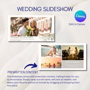 Wedding Slideshow Template Canva, Elegant Engagement Photo Slideshow ...
