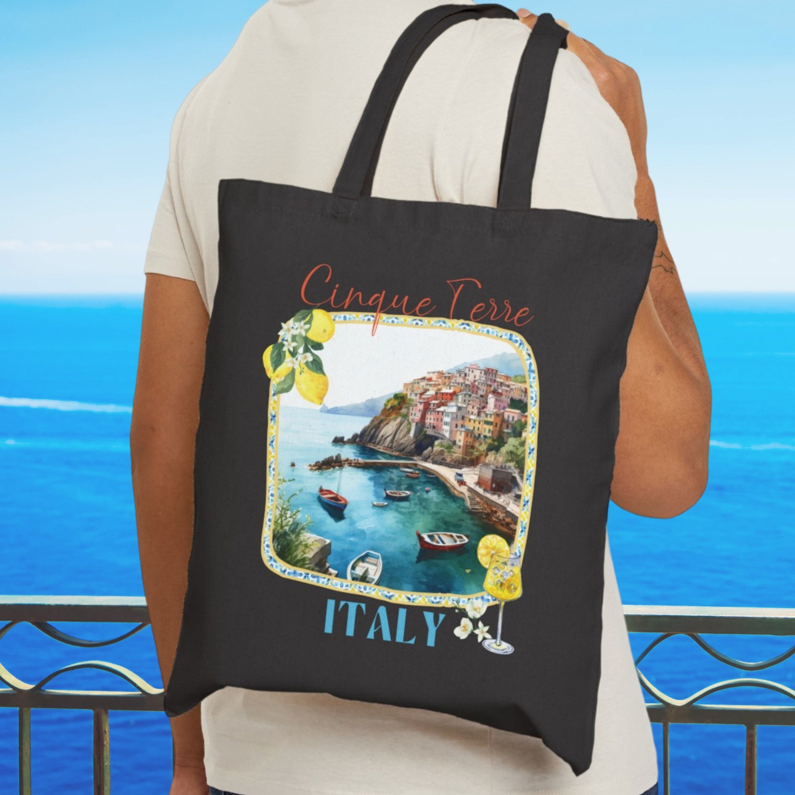 Cinque Terre Italy Tote Bag, Riomaggiore Travel Souvenir, Monterosso ...