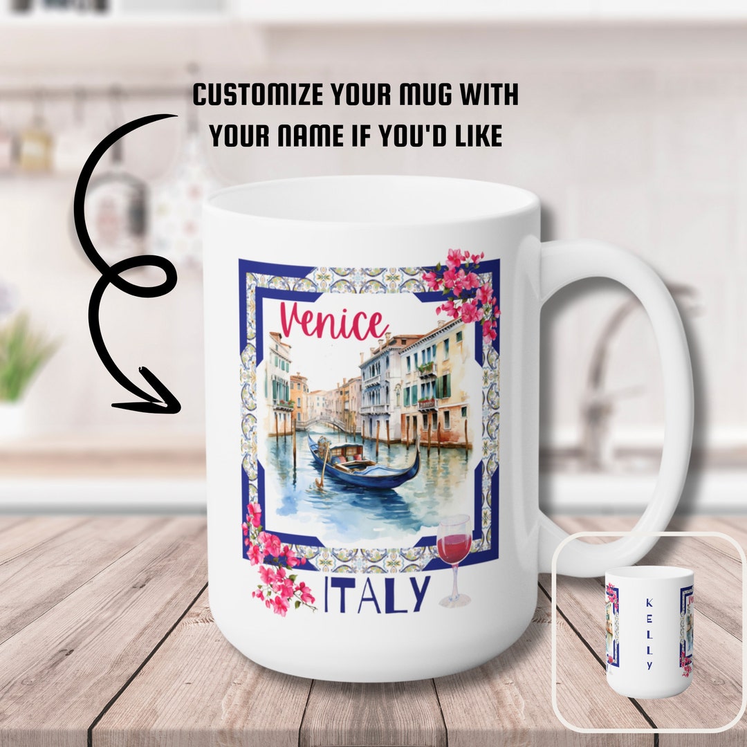 Venice Italy Mug, Rialto Bridge Mug, Venezia Watercolor Grand Canal Cup ...