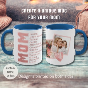 Mom Photo Coffee Mug Personalized, Mother's Day Mug, Pink Mom Camping ...