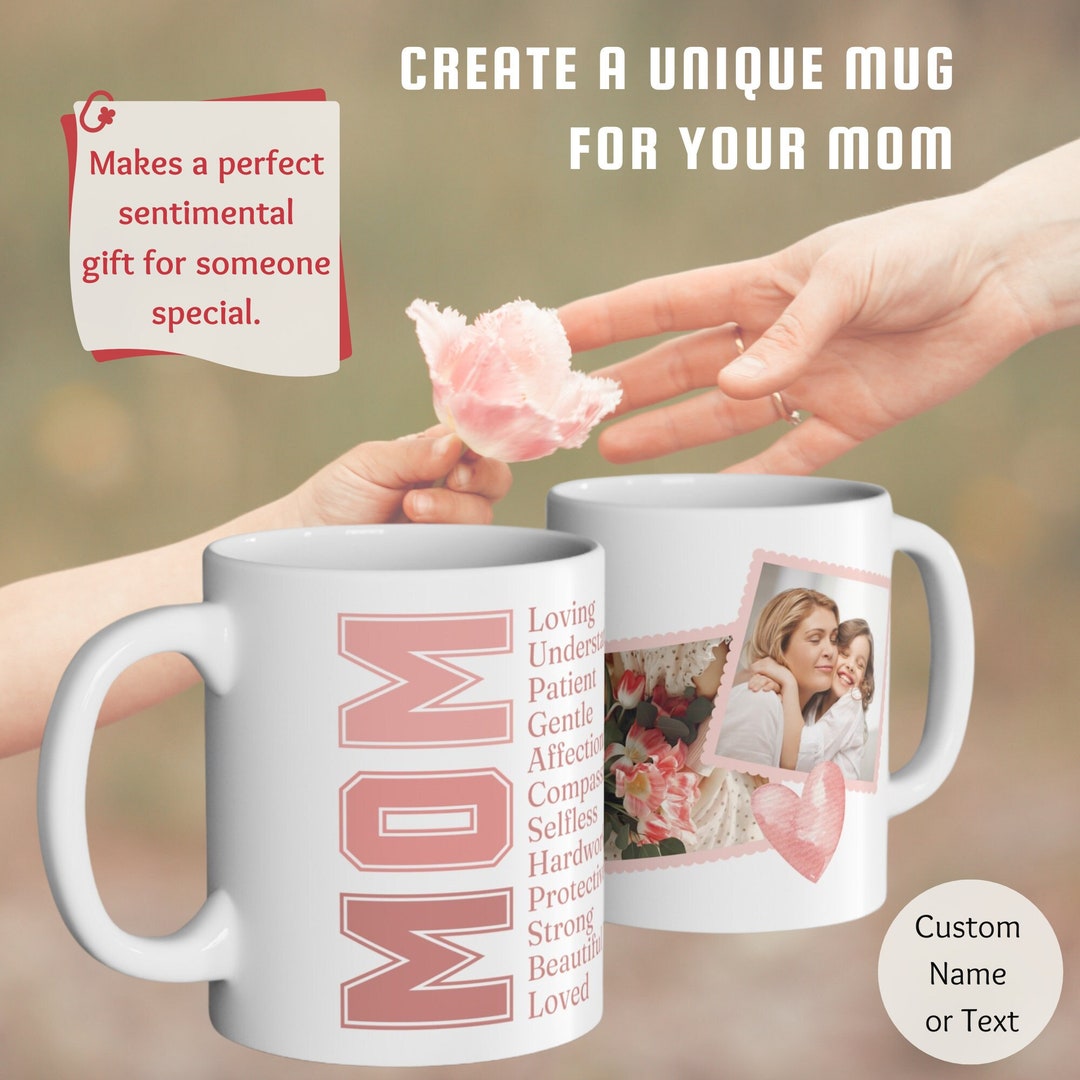 Mom Photo Coffee Mug Personalized, Mother's Day Mug, Pink Mom Camping ...