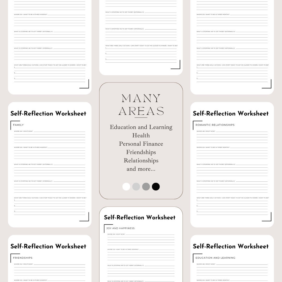 Quarterly Reflection Worksheets, All Areas Wheel of Life, - Etsy