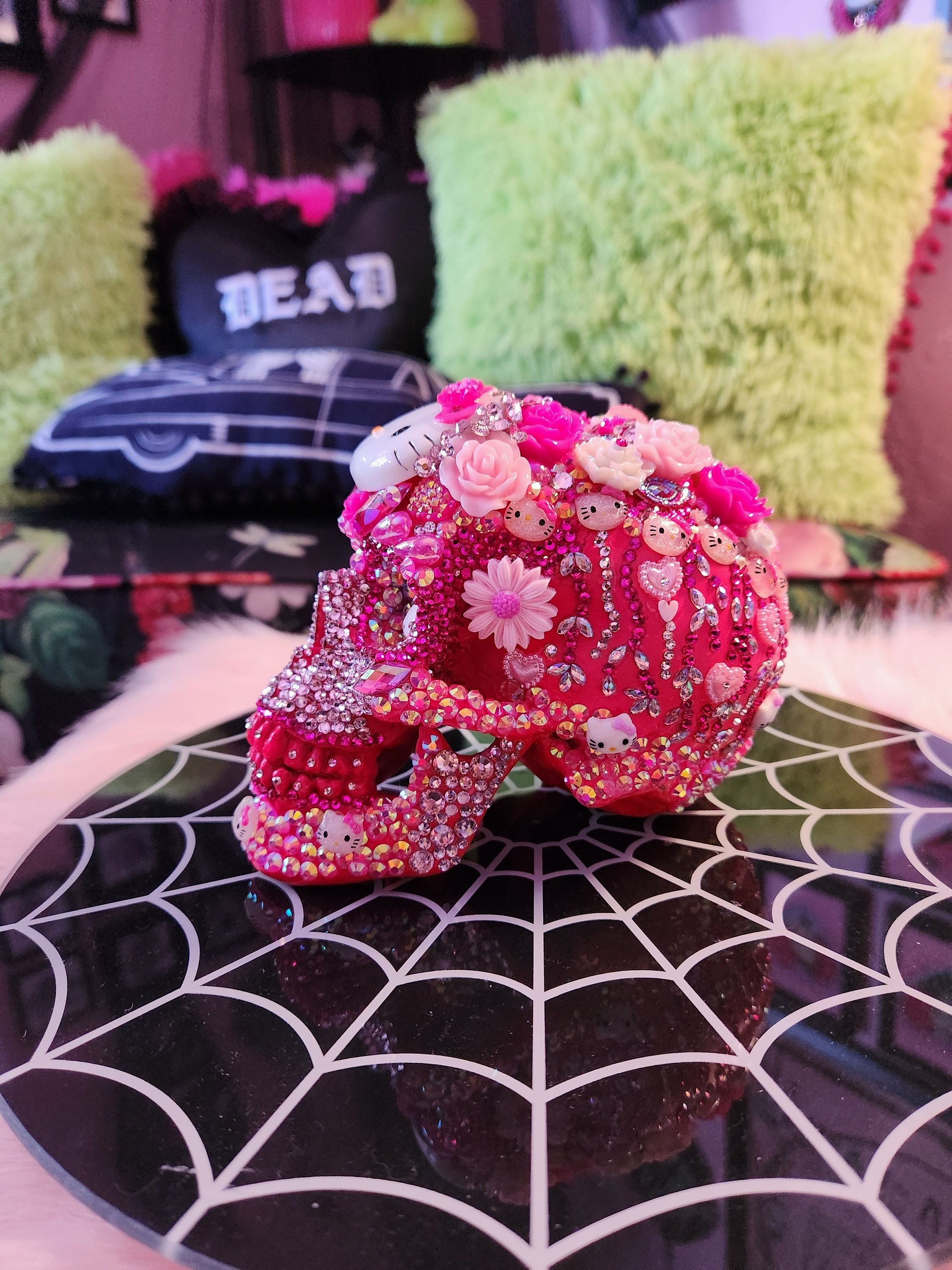 Inspired by Hand-made Hello Kitty Kawaii Style Skull Handmade - Etsy
