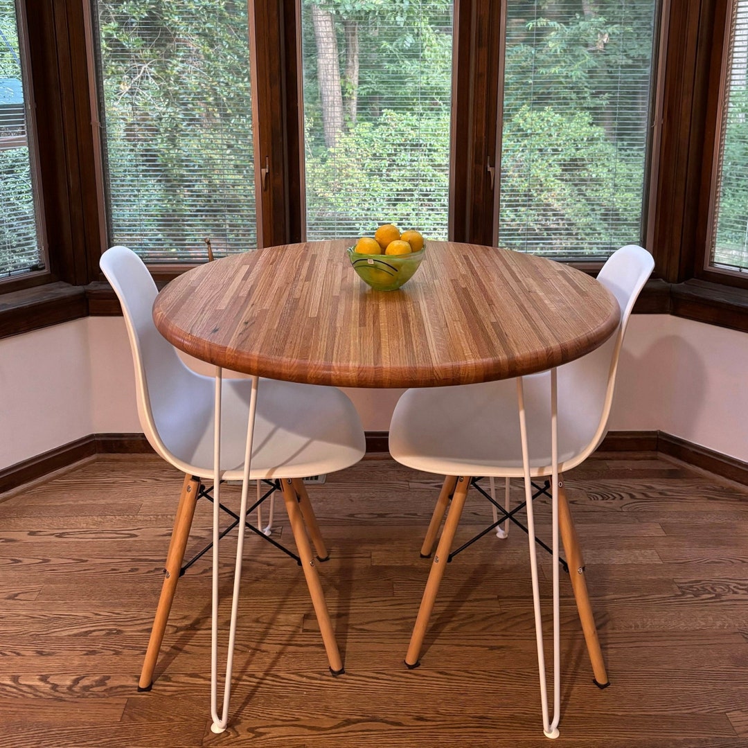 24"-48" Oak Round Table: Edge Grain Butcher Block - Etsy