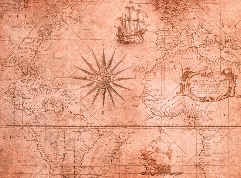 Antique Maps Digital Paper, Vintage Maps, World Map Scrapbook Paper ...