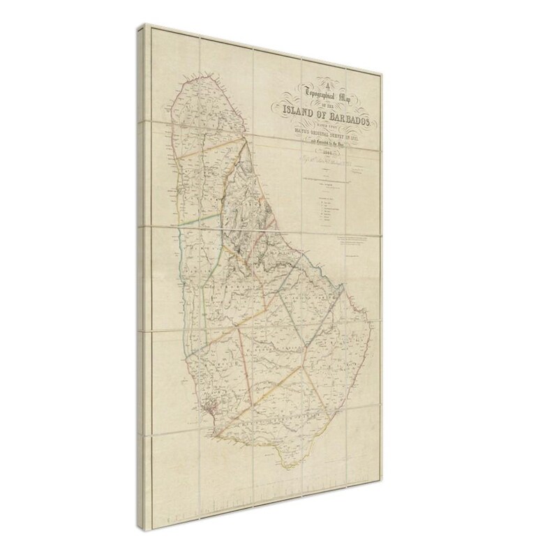 Vintage Map of Barbados Canvas Print - Etsy