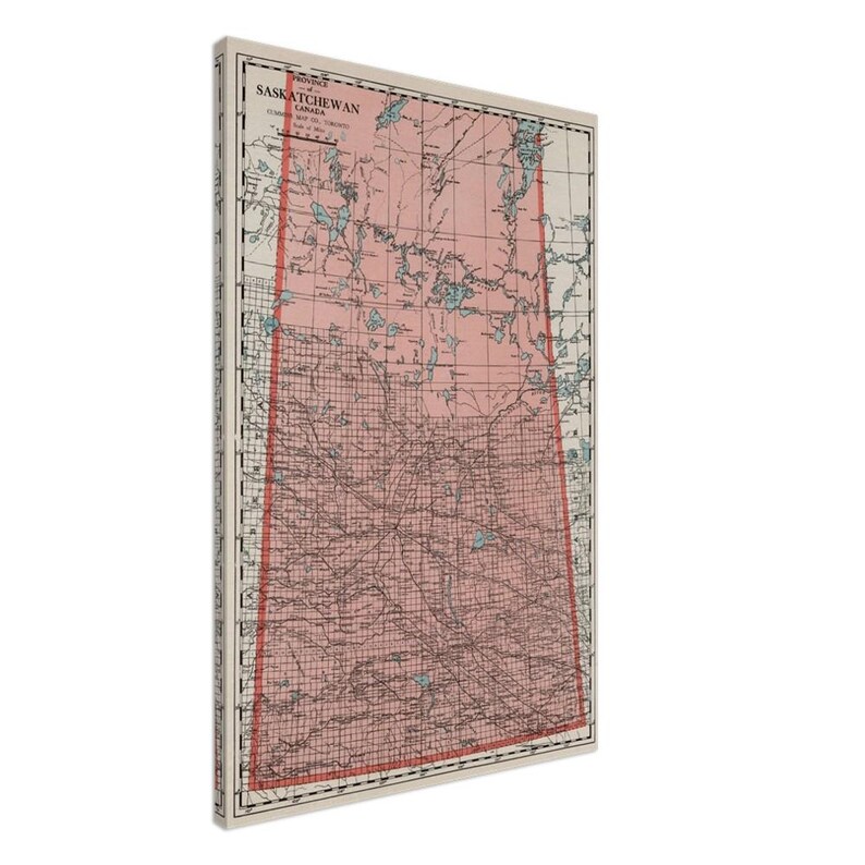 Vintage Map of Saskatchewan Canvas Print - Etsy